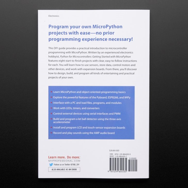 หนังสือ Python for Microcontrollers: Getting Started with MicroPython (288 หน้า) - Arduino ...