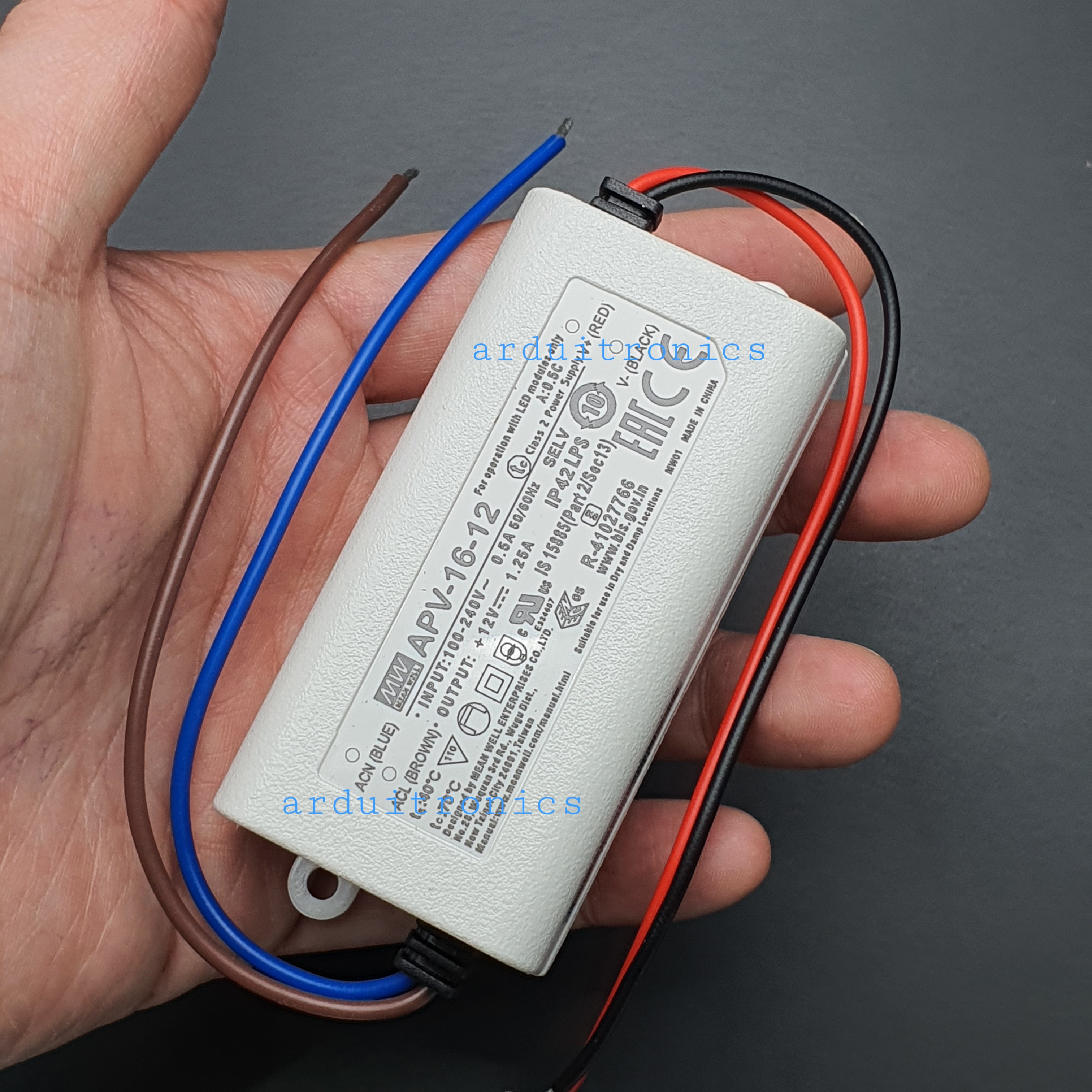 Switching Power Supply 16W 12V 0.5A (MEAN WELL APV-16-12) - Arduino, Raspberry Pi, NodeMCU, IoT ...