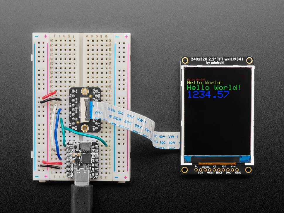 2.2" 18-bit color TFT LCD display with microSD card breakout - EYESPI Connector (Adafruit, USA ...