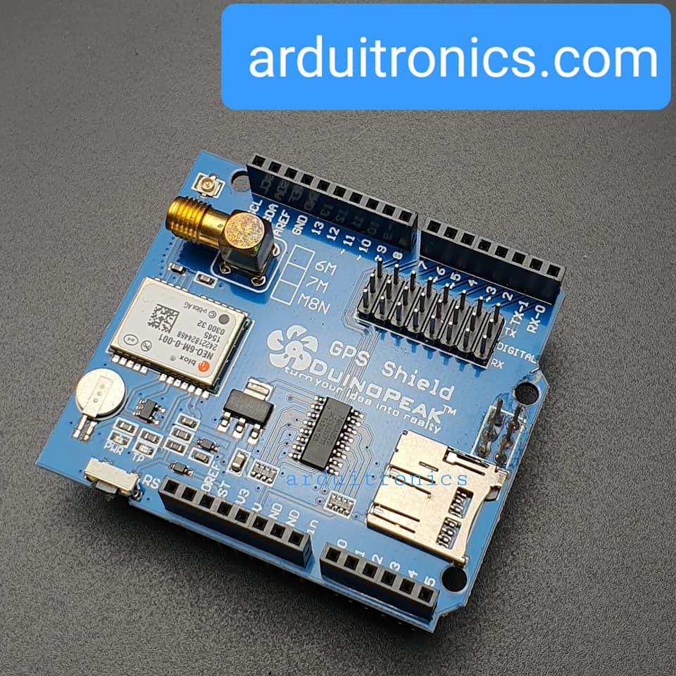 Gps Shield Ublox Neo 6m With Data Logger For Arduino Uno แถมสายอากาศ