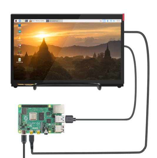 จอ Lcd 101นิ้ว Touch Screen 1024x600 พร้อมฐานตั้งจอ สำหรับ Raspberry Pi และ Nvidia Arduino