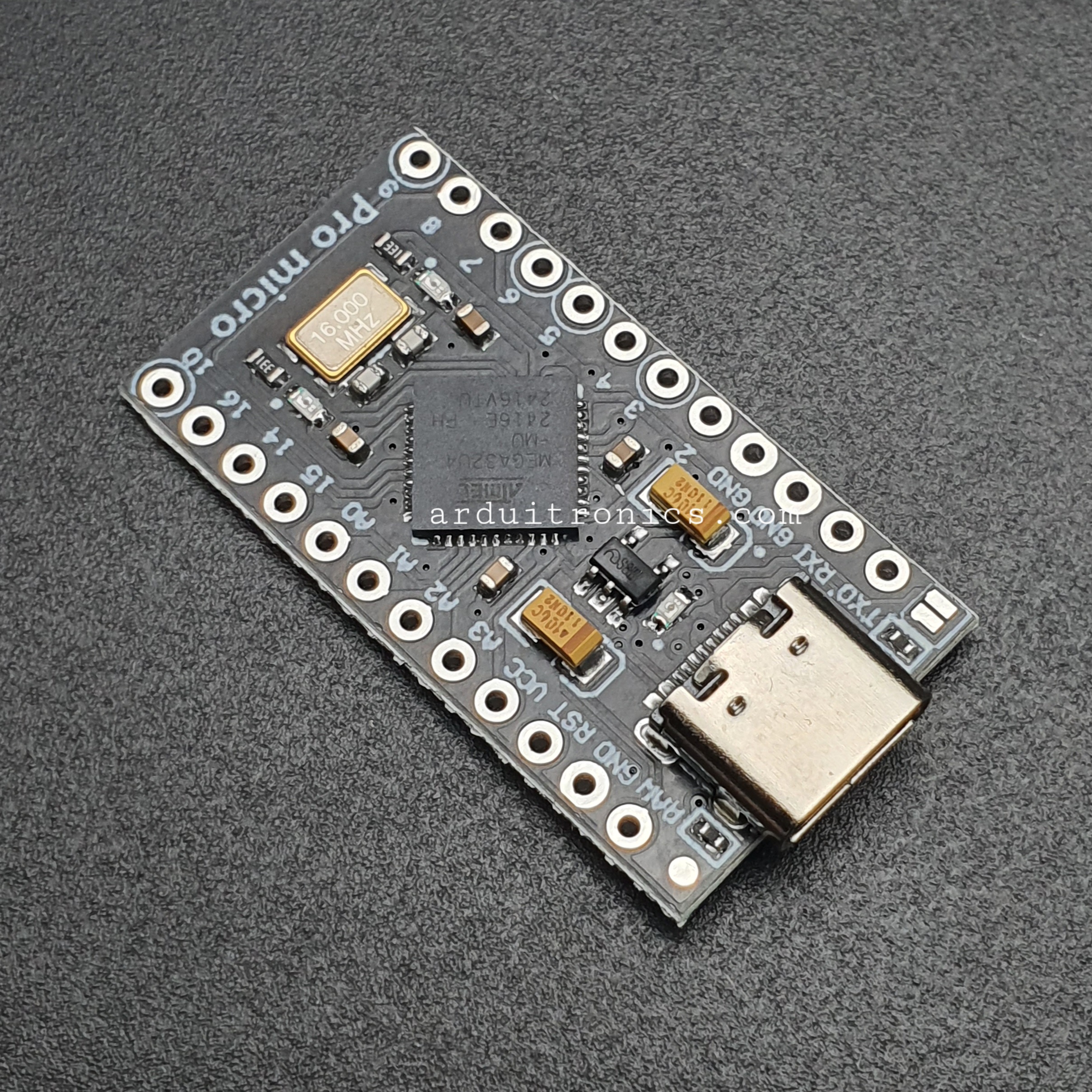 Arduino Pro Micro 5V/16MHz + Free Pin Header (Type-C USB) PCB สีดำ - Arduino, Raspberry Pi ...