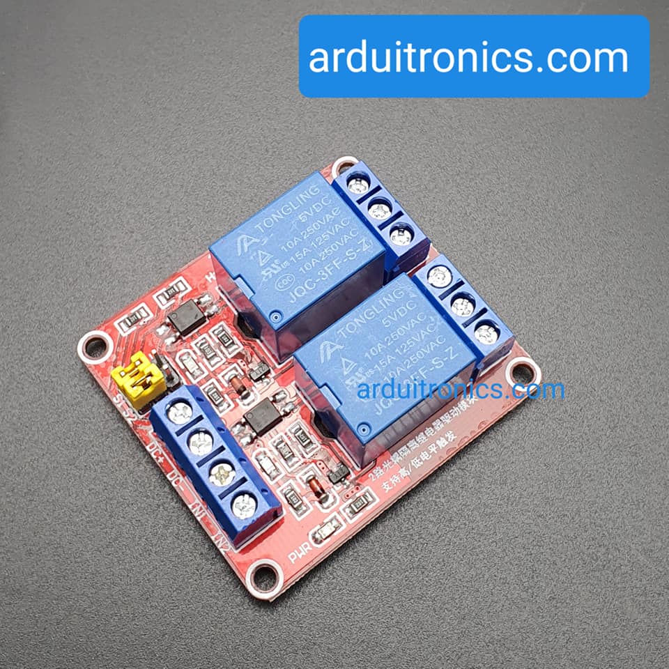 5v 2-Channel Relay High/Low Level Trigger Relay Module Red PCB - Arduino, Raspberry Pi, NodeMCU ...