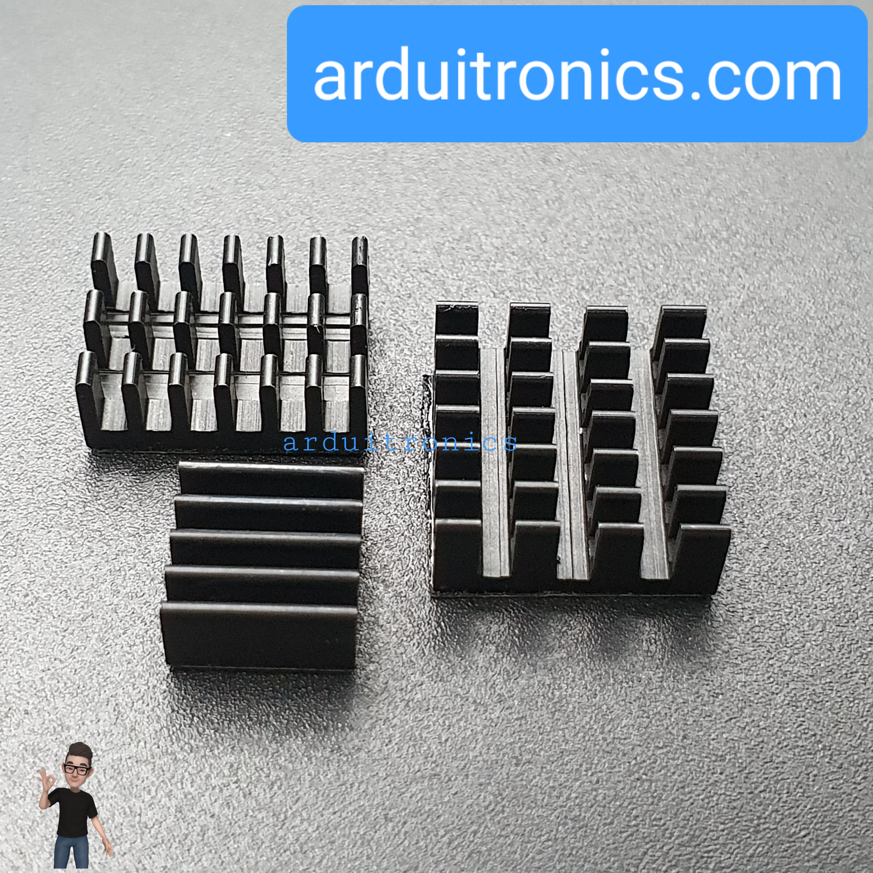 Raspberry Pi 4 Heat Sink Set for Raspberry Pi แผ่นระบายความร้อน 3 ชิ้น สีดำ - Arduino, Raspberry ...