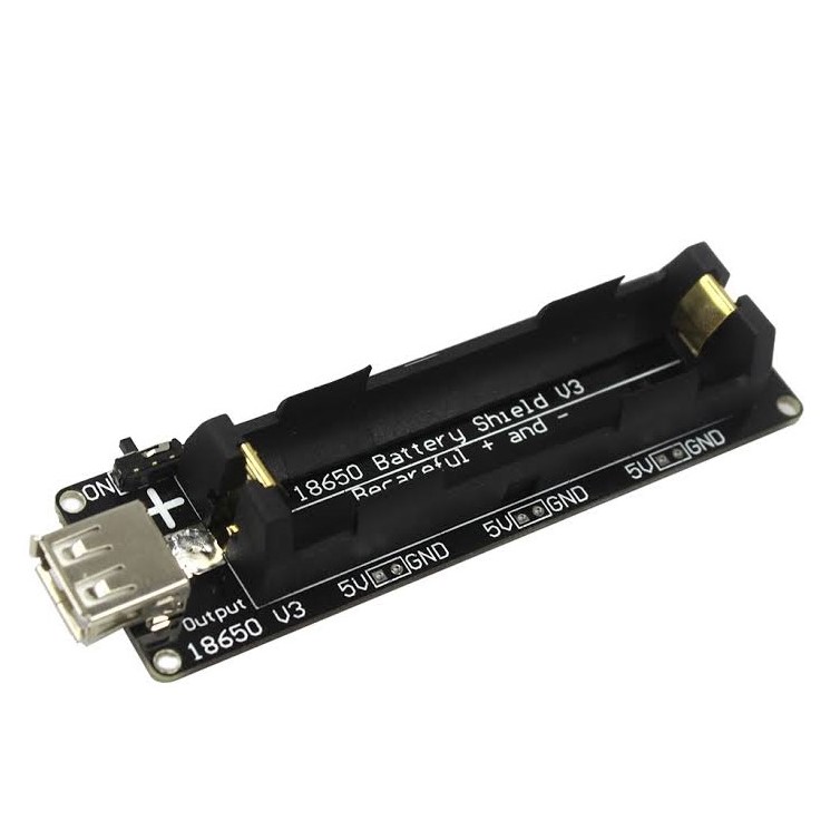 โมดูลชาร์จแบตเตอรี่ 18650 พร้อมช่องจ่ายไฟ USB Battery Shield V3 สำหรับ Raspberry Pi WEMOS ...