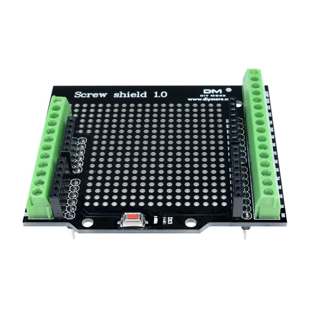 Proto Screw Shield-Assembled (Arduino Compatible) Black PCB - Arduino, Raspberry Pi, NodeMCU ...