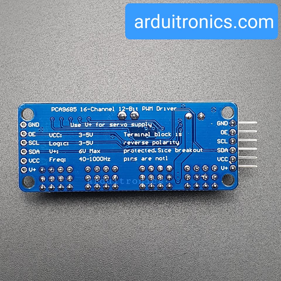 16-Channel 12-bit PWM Servo Shield I2C Interface PCA9685 PCA9685PW - Arduino, Raspberry Pi ...