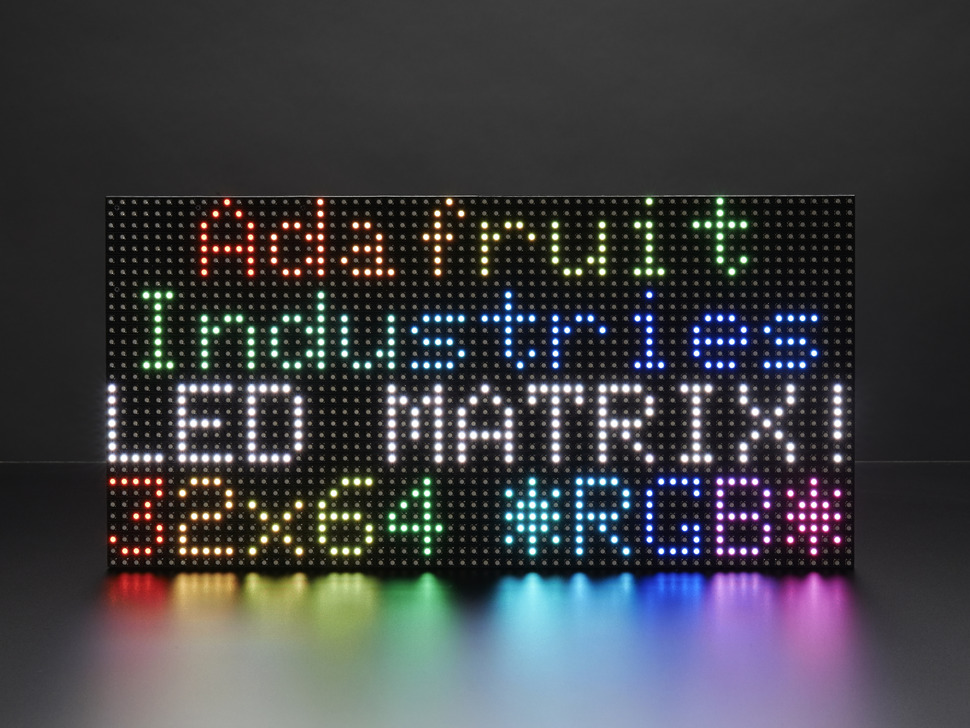 64x32 RGB LED Matrix - 6mm Pitch (Adafruit) - Arduino, Raspberry Pi, NodeMCU, IoT, Nvidia, Lora ...