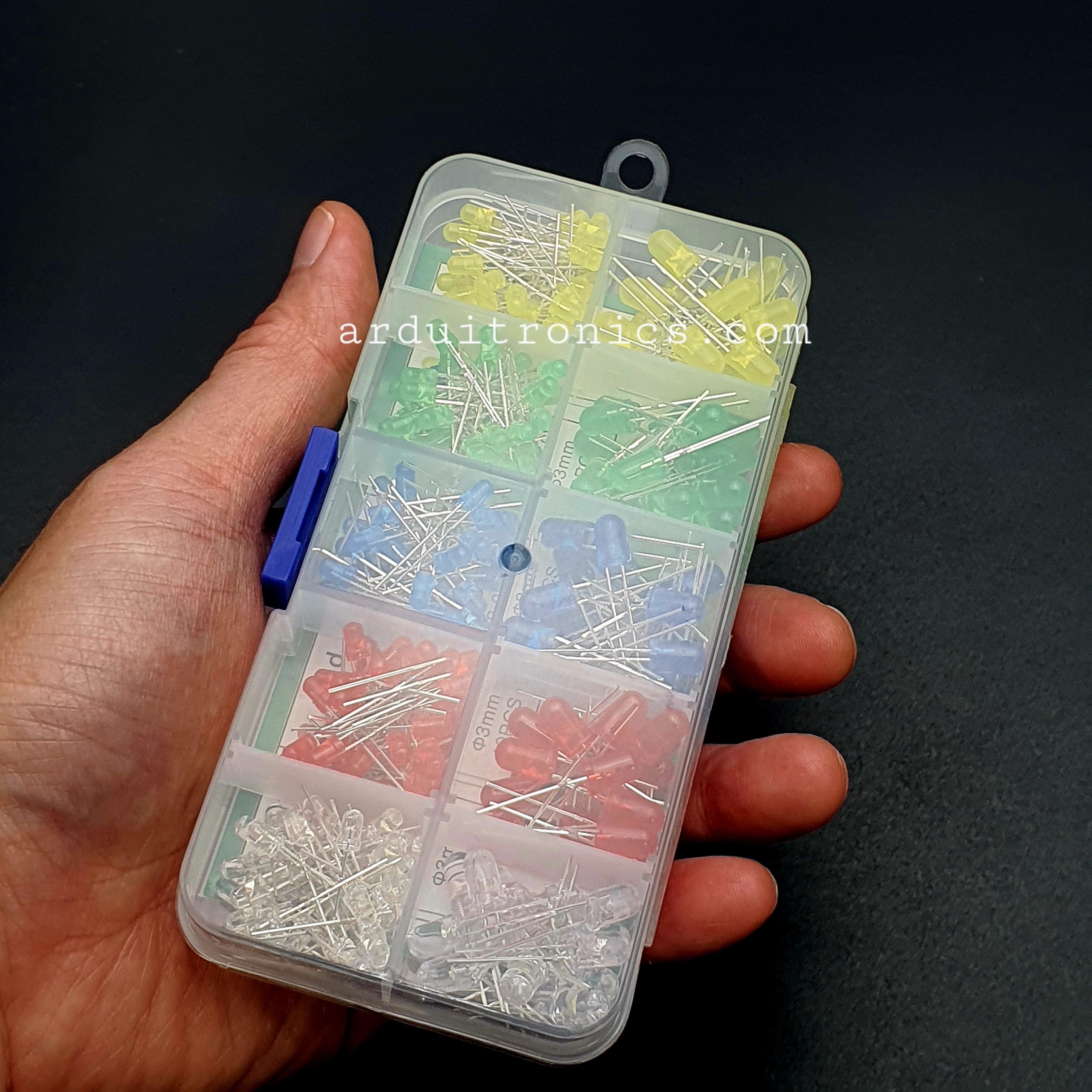 Led Set 3mm 5mm สีแดง เขียว น้ำเงิน เหลือง ขาว Led 300 หลอดต่อเซ็ต Arduino Raspberry Pi