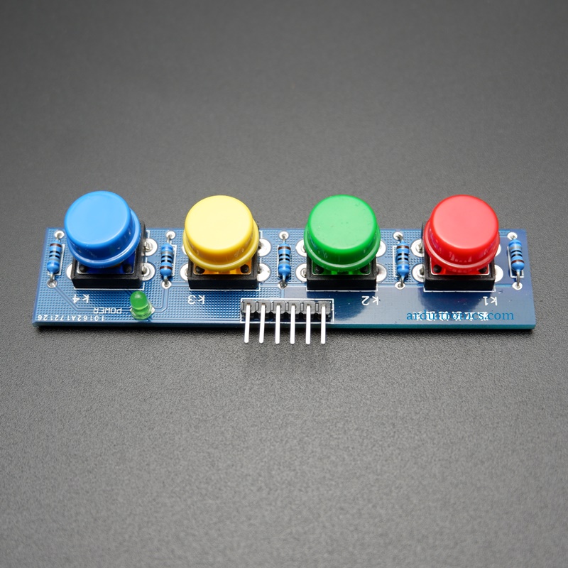 โมดูลสวิตช์กดติดปล่อยดับ 4 ปุ่ม 4 สี สำหรับ Arduino Arduino
