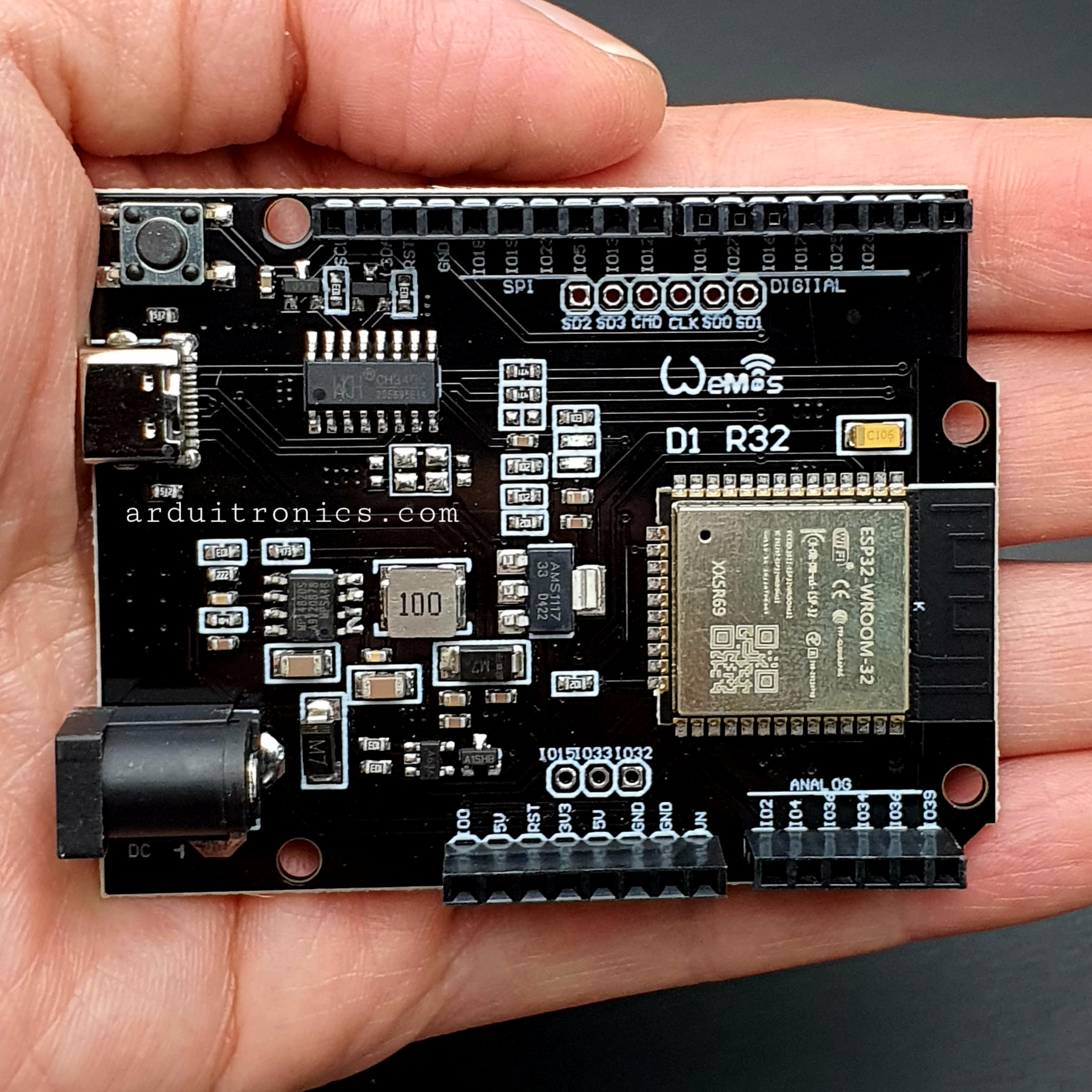 Wemos D1 Esp32 Wi Fi Bluetooth Uno บอร์ด Esp 32 Type C Arduino 9628