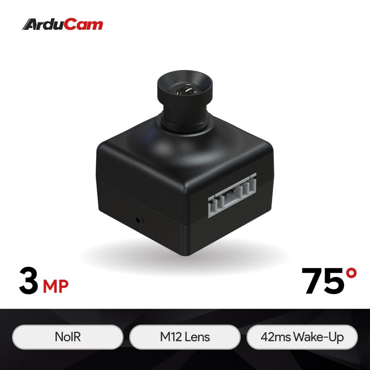 Mega 3mp Spi Camera Module With M12 Lens Noir For Any Microcontroller