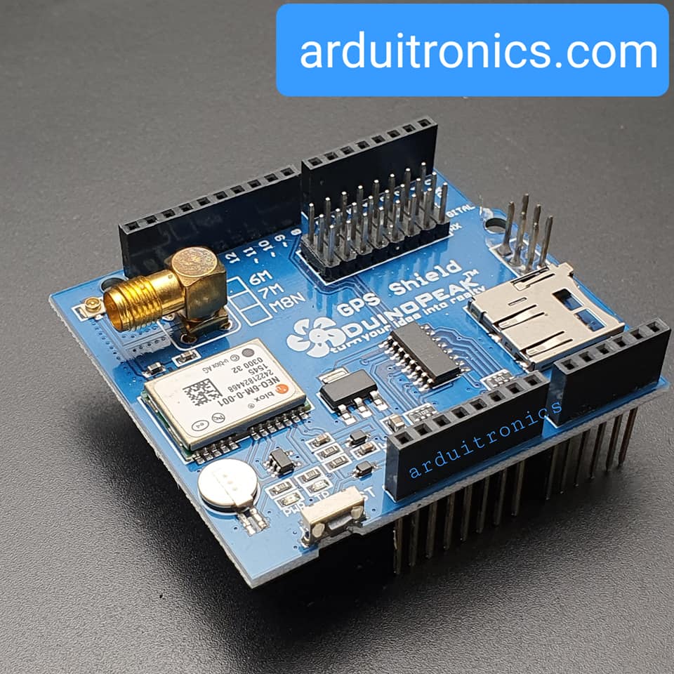Gps Shield Ublox Neo 6m With Data Logger For Arduino Uno แถมสายอากาศ