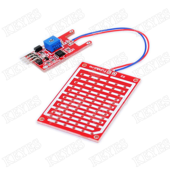 Raindrop Humidity Test Sensor Module Red PCB - Arduino, Raspberry Pi ...