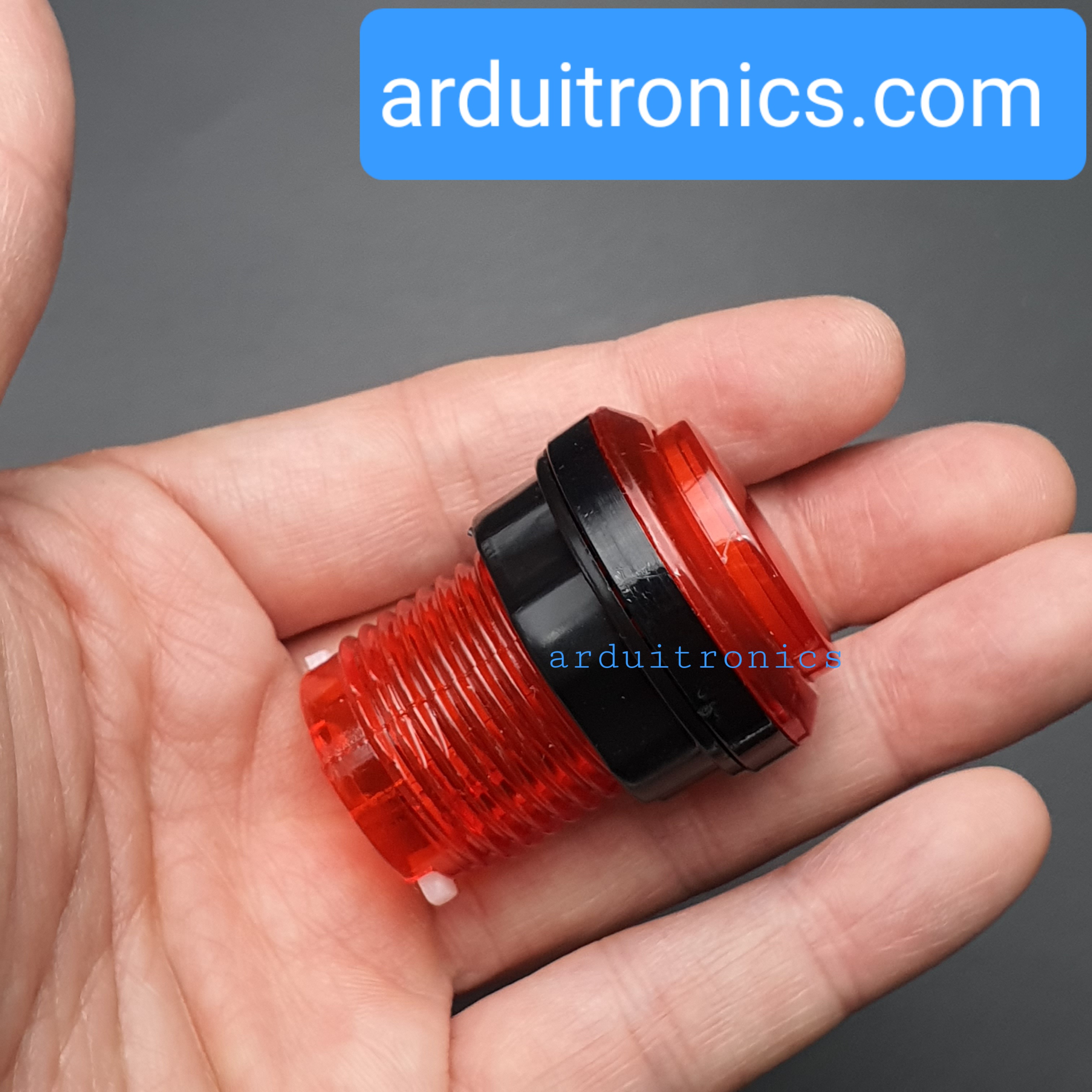 ปุ่มกดตู้เกม สวิตช์กดติดปล่อยดับขนาด 33mm พร้อมไฟ Led สีแดง Arduino Raspberry Pi Nodemcu