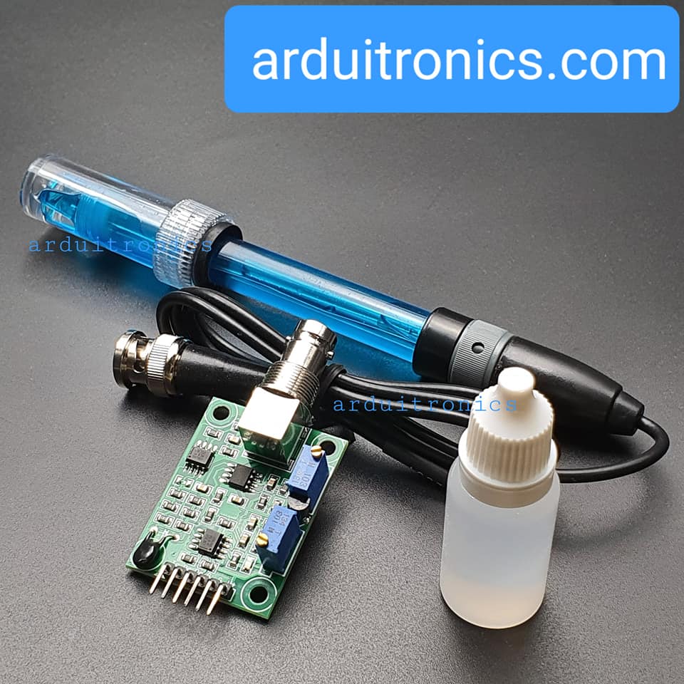 PH Sensor Kit ( PH Electrode E-201C + บอร์ด PH-4502C + โซลูชั่น) - Arduino, Raspberry Pi ...