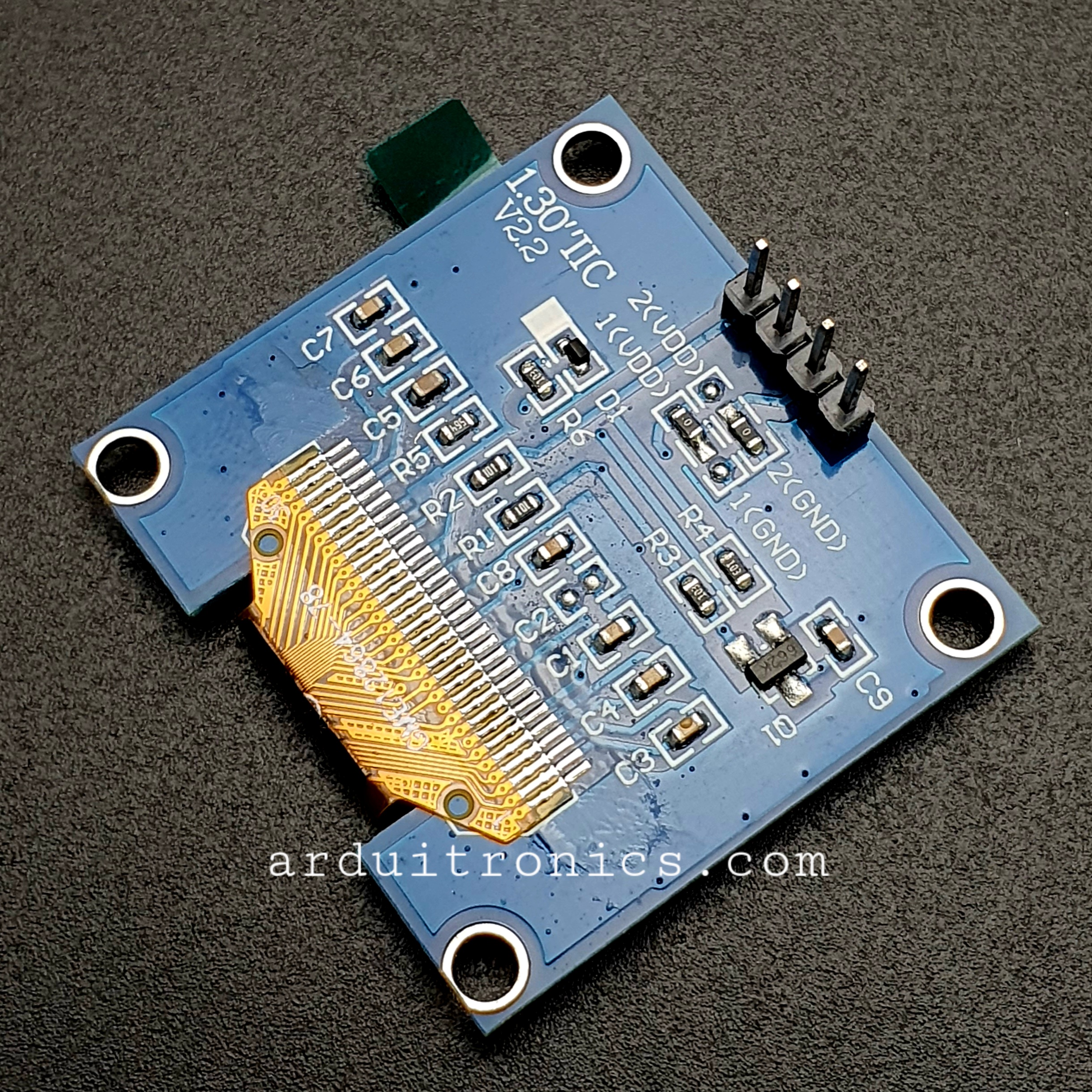 จอแสดงผล Oled 128x64 แบบ I2c ขนาด 13 สีน้ำเงิน Oled Display I2c Module 13 For Arduino