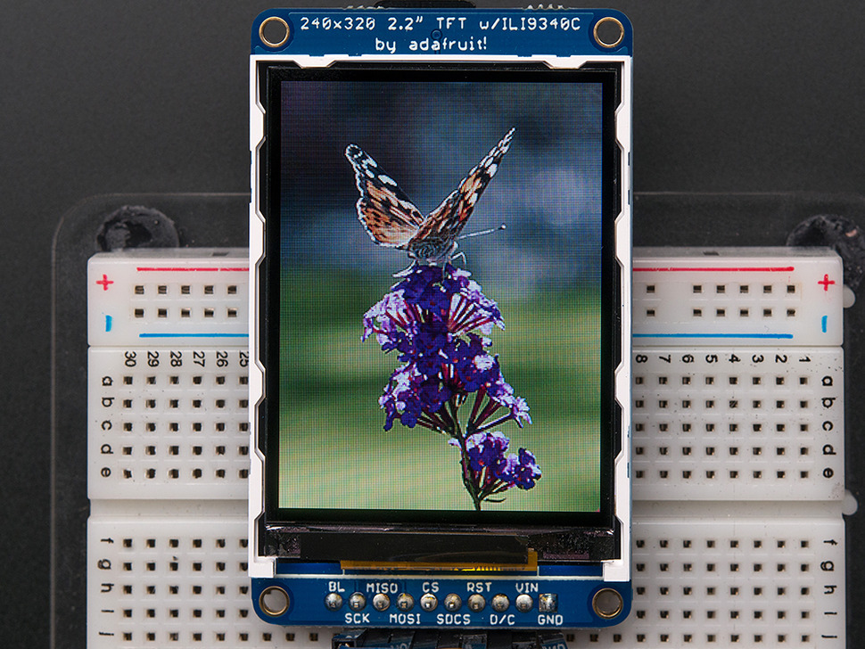 2.2" 18-bit color TFT LCD display with microSD card breakout - EYESPI Connector (Adafruit, USA ...
