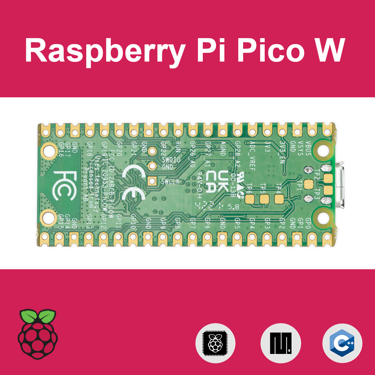 Raspberry Pi Pico W (RP2040 chip, Wi-Fi & Bluetooth 5.2 supported) - Arduino, Raspberry Pi ...