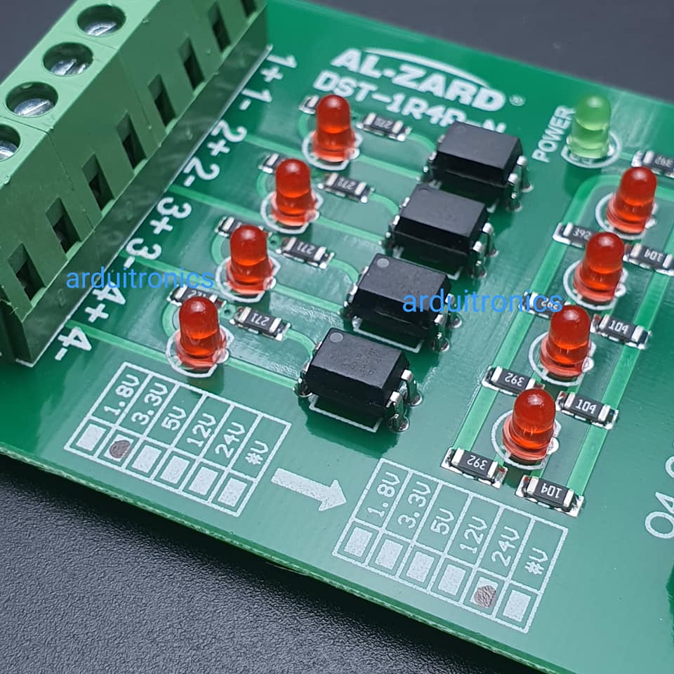 3.3V to 24V 4 Channel 3.3V - 24V Optocoupler Isolation Module PLC Signal Level Voltage ...