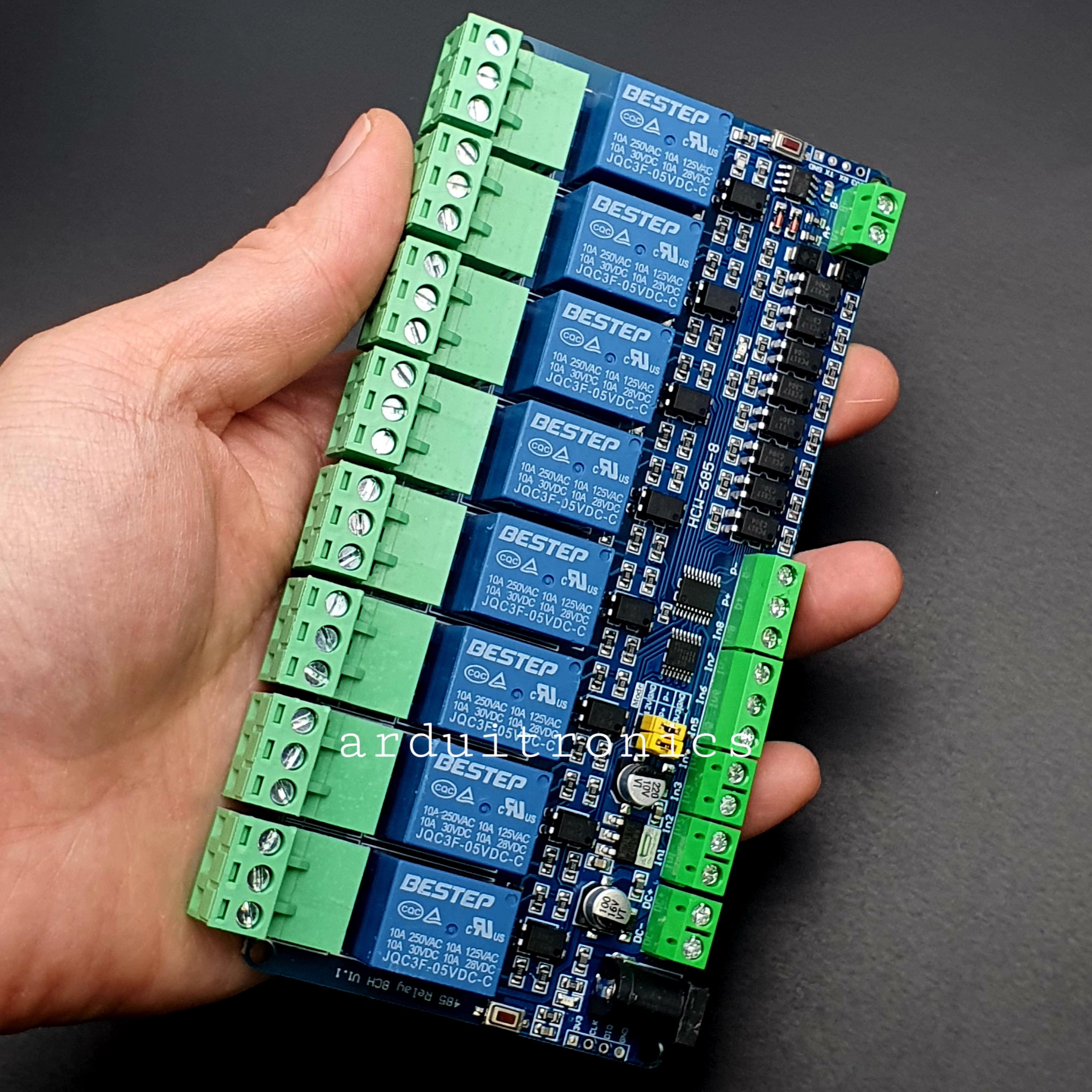 Modbus - RTU 8 Channel Relay Module RS485/TTL (5V) - Arduino, Raspberry Pi, NodeMCU, IoT, Nvidia ...