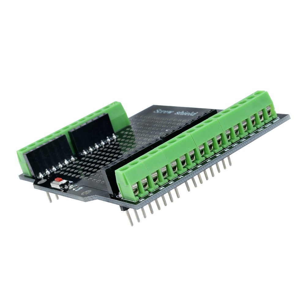 Proto Screw Shield-Assembled (Arduino Compatible) Black PCB - Arduino, Raspberry Pi, NodeMCU ...