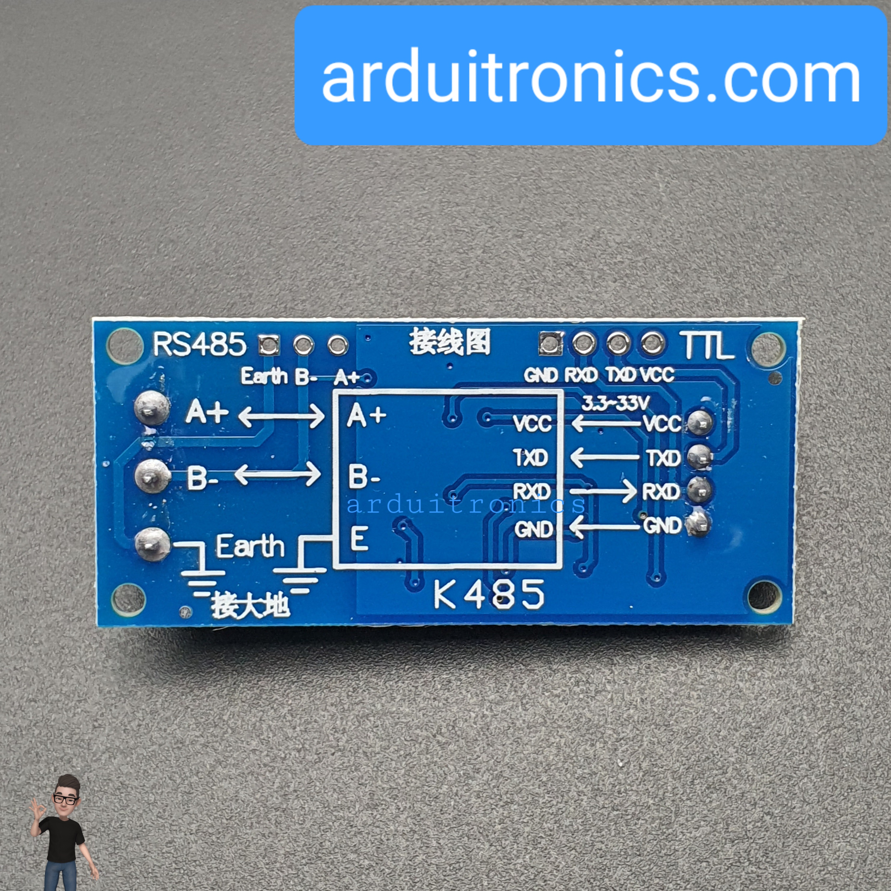 โมดูลแปลงสัญญาณ Ttl เป็น Rs485 Ttl To Rs485 Module Automatic Flow Ttl