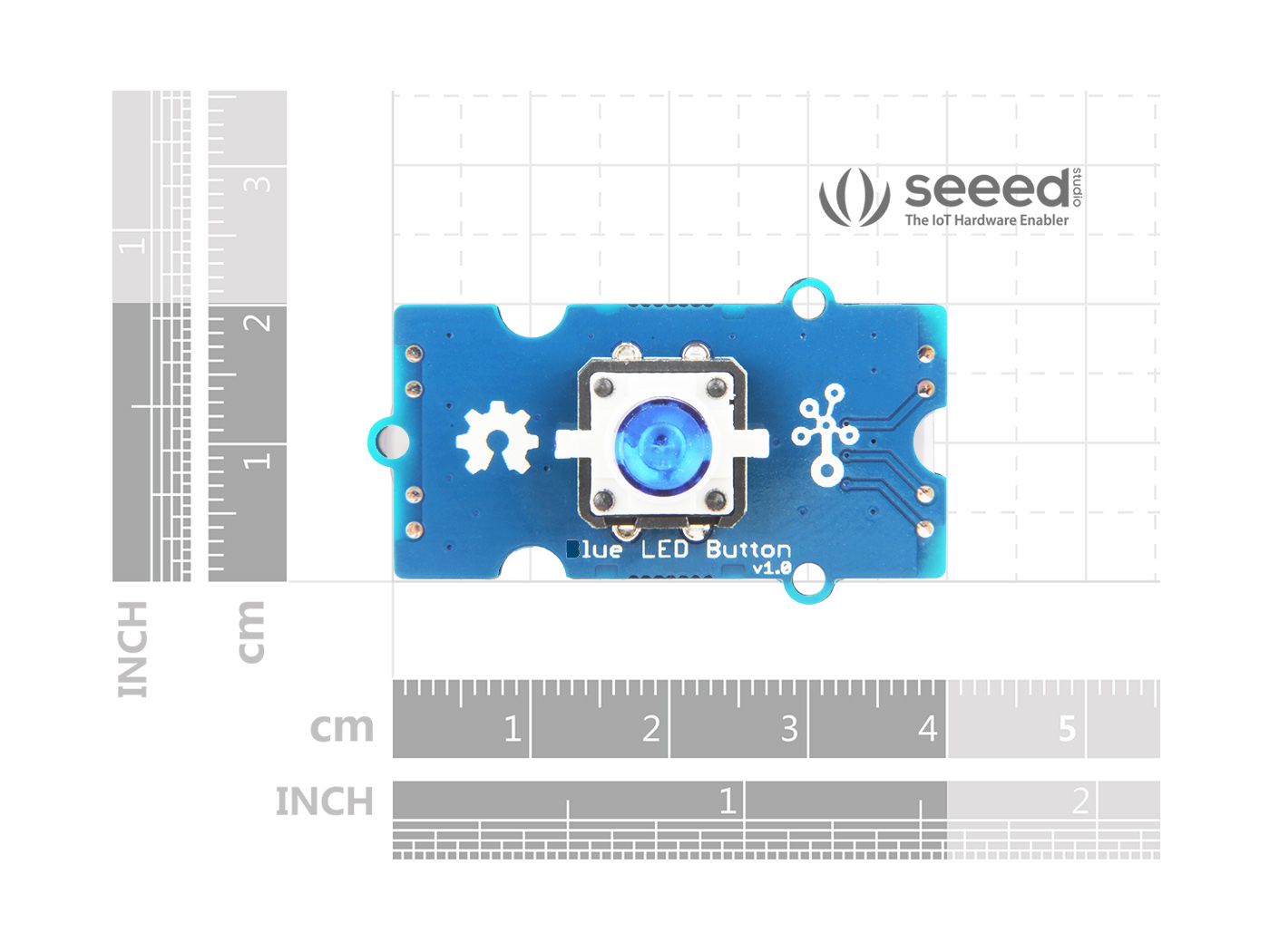 Grove - Blue LED Button + Cable (ของแท้จาก SeeedStudio, GD) - Arduino, Raspberry Pi, NodeMCU ...