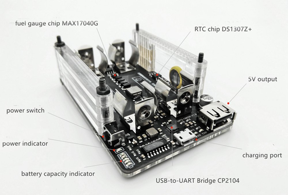 Raspberry Pi UPS - 18650 HAT with RTC 5V Output for Raspberry Pi 4B, 3B+, 3B - Arduino ...