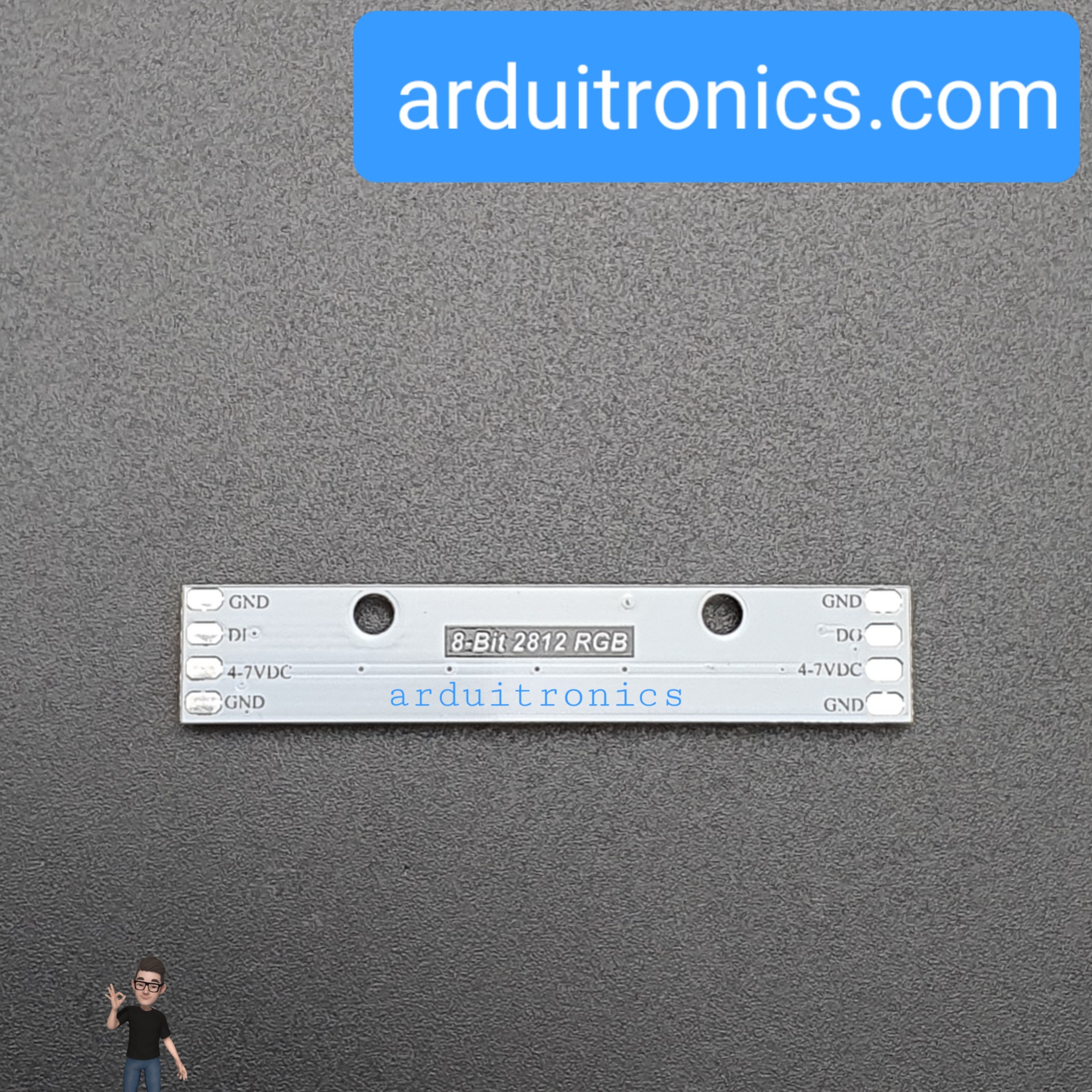 Neopixel Bar 8 Ws2812 Rgb Led White Pcb Arduino Raspberry Pi Nodemcu Iot Nvidia Lora Ai