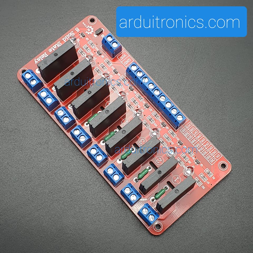 Keys 8 Channel Solid State Relay Module (SSR) Red PCB - Arduino, Raspberry Pi, NodeMCU, IoT ...