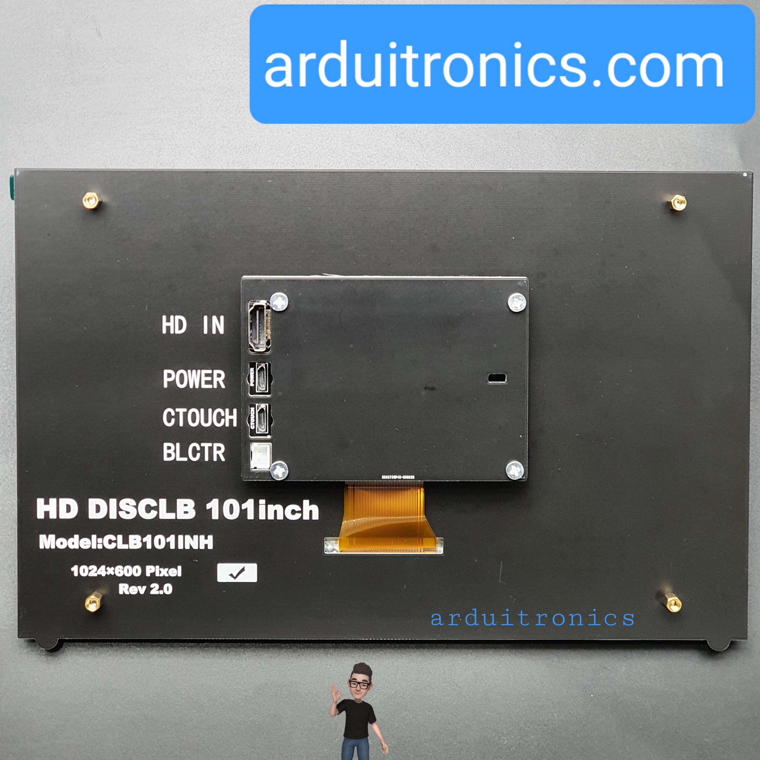 จอ Lcd 101นิ้ว Touch Screen 1024x600 พร้อมฐานตั้งจอ สำหรับ Raspberry Pi และ Nvidia Arduino
