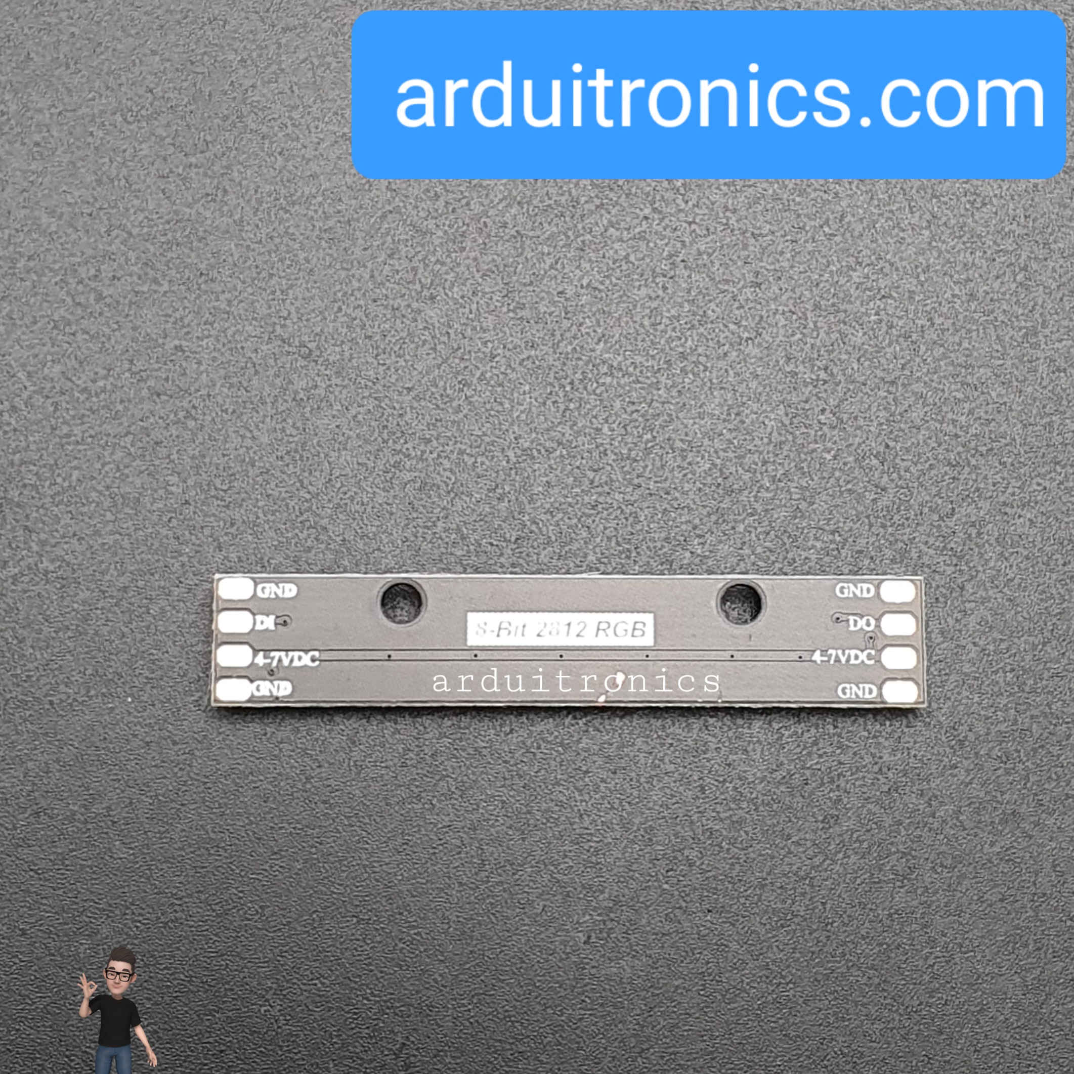 Neopixel Bar 8 Ws2812 Rgb Led Black Pcb Arduino Raspberry Pi Nodemcu Iot Nvidia Lora Ai