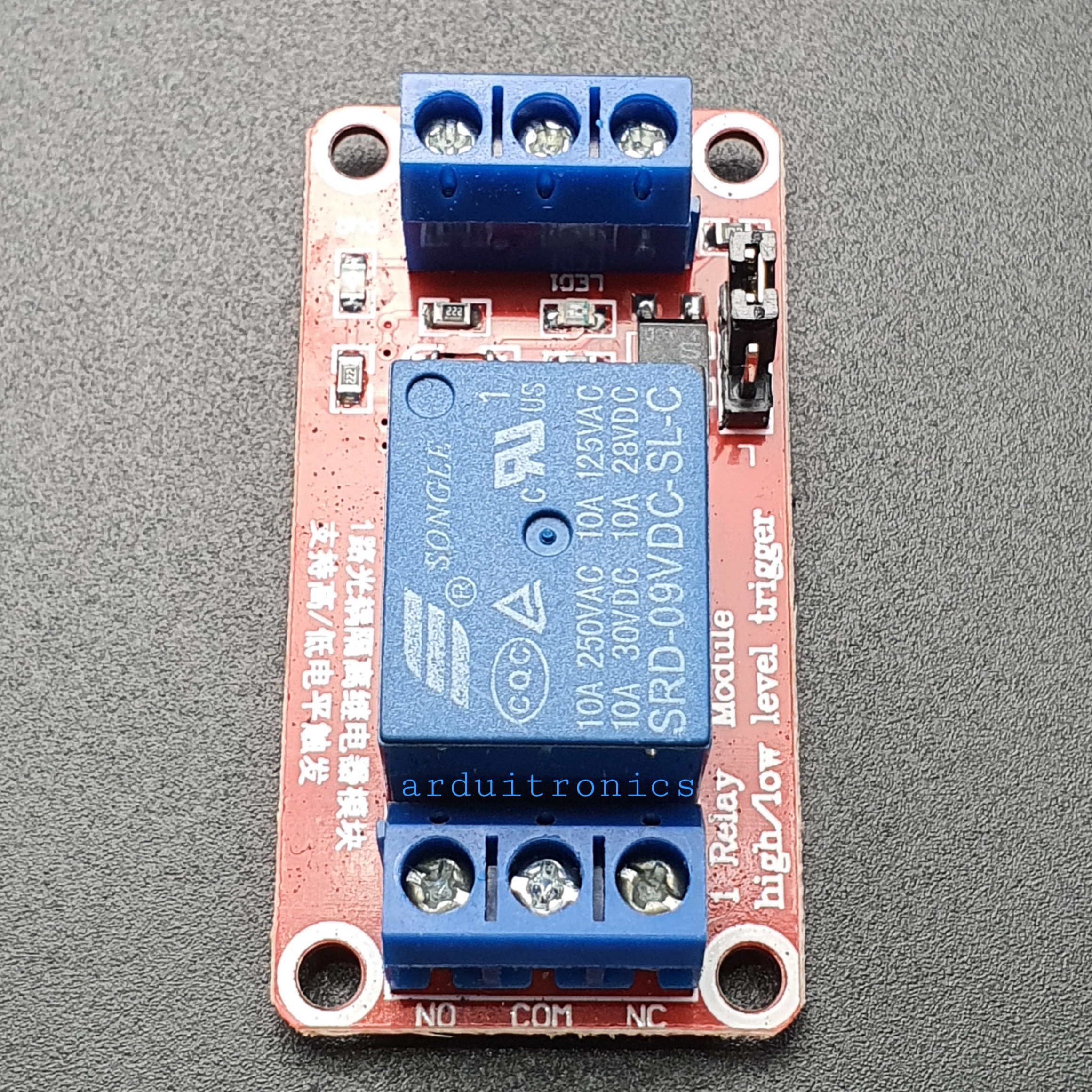 12v 1-Channel Relay High/Low Level Trigger Relay Module Red PCB - Arduino, Raspberry Pi, NodeMCU ...