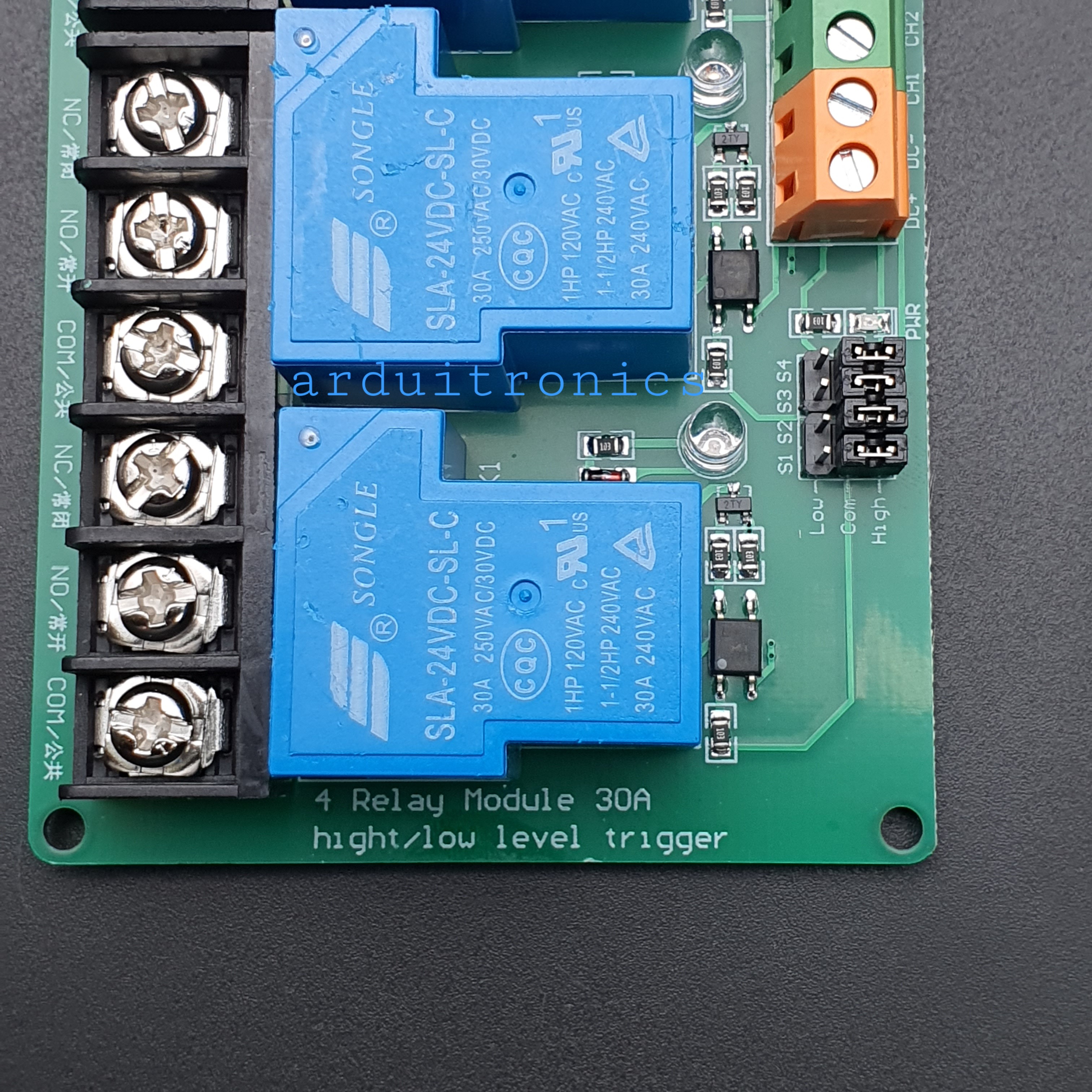 4 Channel Relay 24V 30A รีเลย์ 24V 30A ทำงานแบบ Active Low/High - Arduino, Raspberry Pi, NodeMCU ...