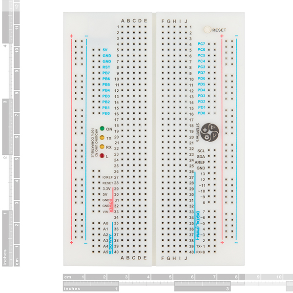 STEMTera (Breadboard with built-in Dual Microcontroller – ATmega328P & ATmega32U2) - Sparkfun ...
