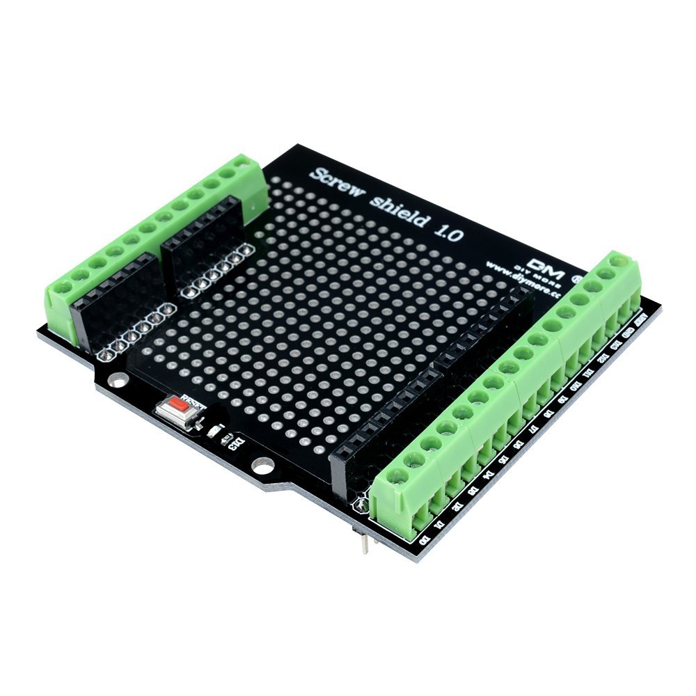 Proto Screw Shield-Assembled (Arduino Compatible) Black PCB - Arduino, Raspberry Pi, NodeMCU ...