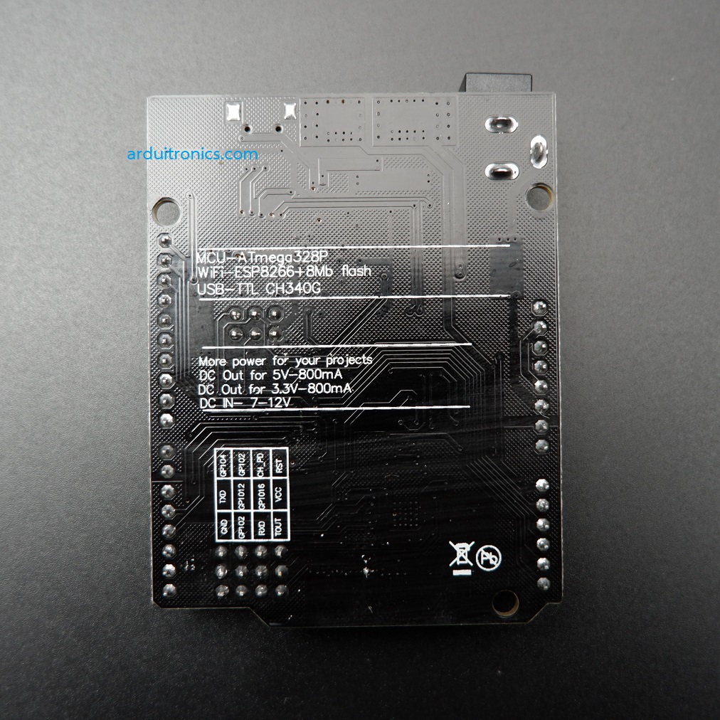 UNO WiFi Dev Board (ATMega328P + ESP8266 + CH340G + MicroUSB) - Arduino, Raspberry Pi, NodeMCU ...