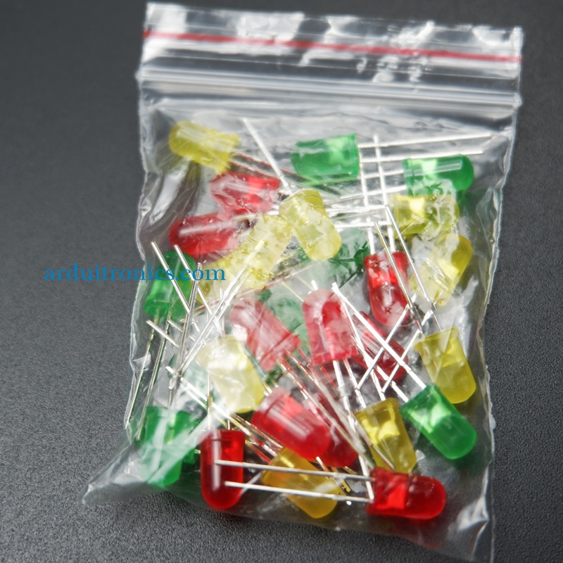5mm LED Pack (red, green, yellow) 10 each 30 pcs - Arduino, Raspberry ...