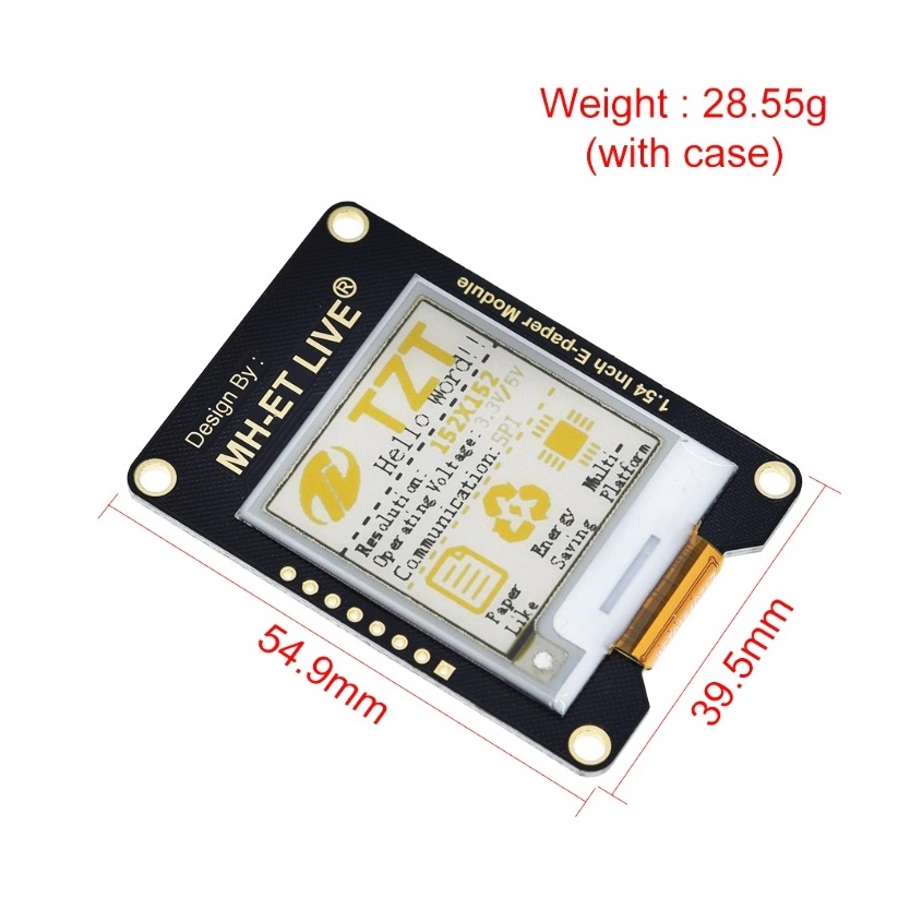 จอแสดงผล E-paper By MH-ET LIVE สีเหลือง สีดำ สีขาว ขนาด 1.54 นิ้ว ...
