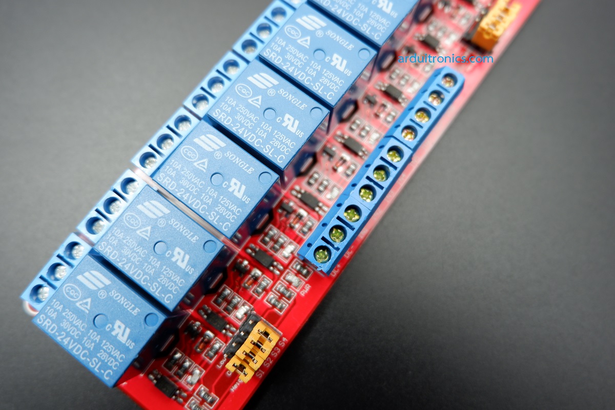 24V 8 Channel Relay High/Low Level Trigger Relay Module (Red PCB) - Arduino, Raspberry Pi ...