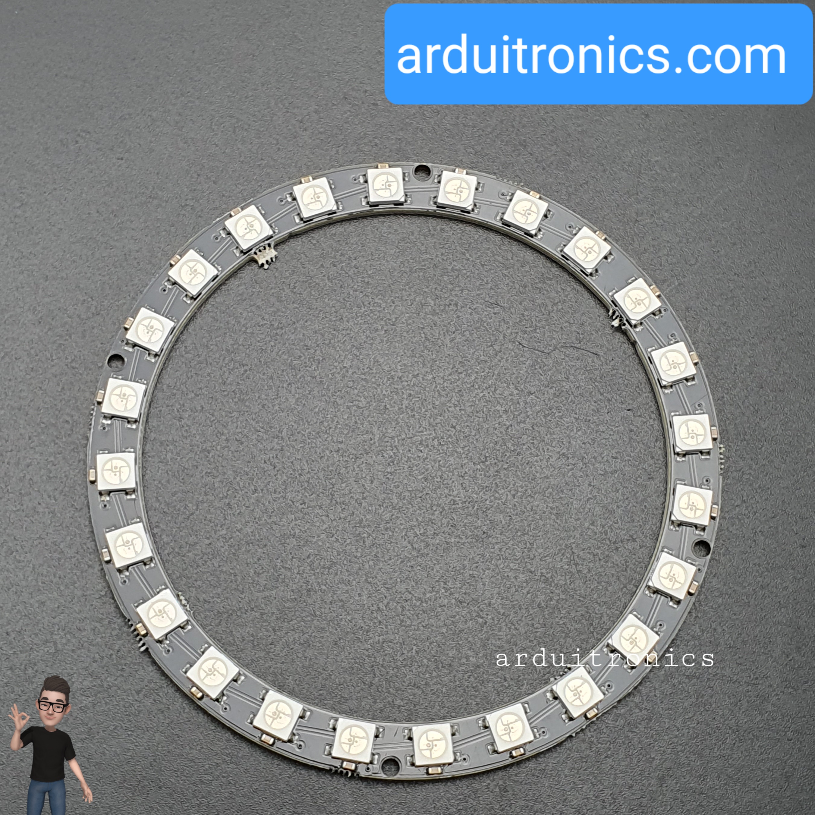 NeoPixel Ring 24 - Arduino, Raspberry Pi, NodeMCU, IoT, Nvidia, Lora, AI, Machine Learning ...